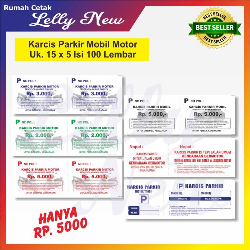 KARCIS PARKIR MOTOR & MOBIL MURAH - Shop | Tokopedia
