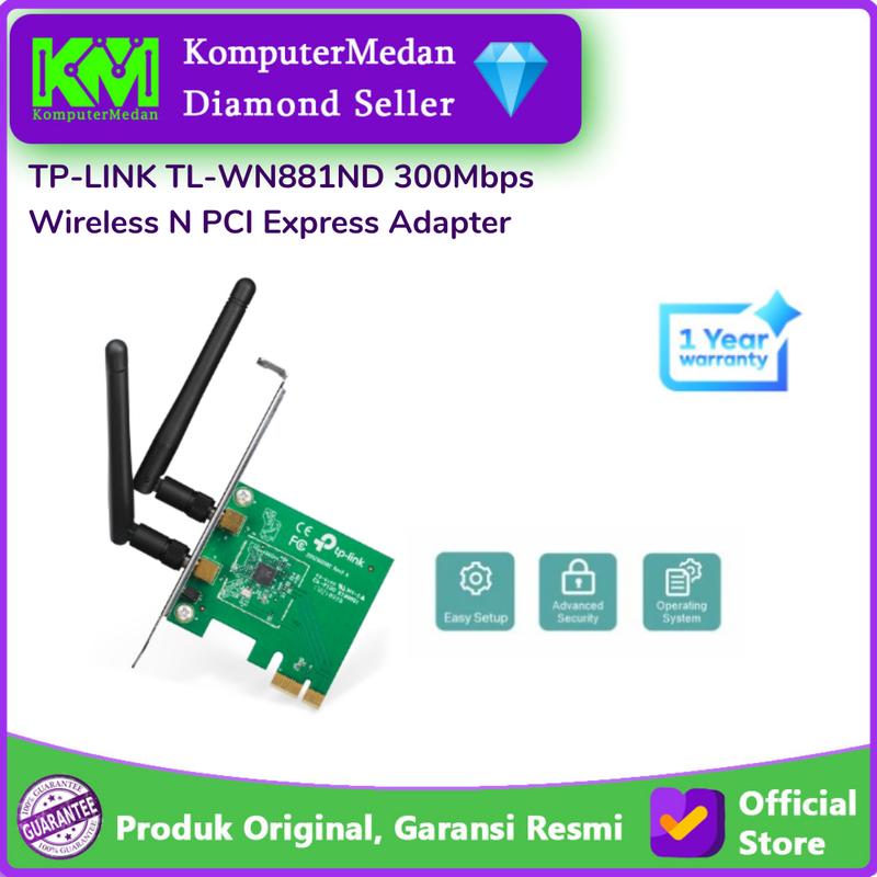 TP-LINK TL-WN881ND 300Mbps Wireless N PCI Express Adapter TPLINK - Shop ...