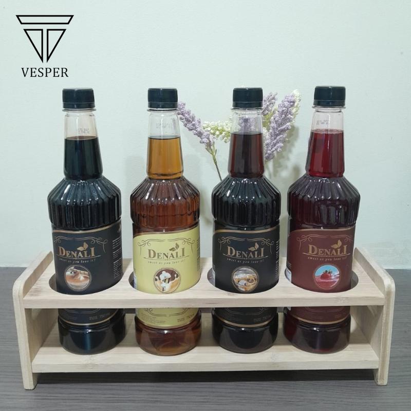 rak botol bambu tempat syrup saos kecap big size wooden rack - Shop ...