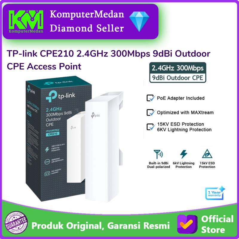TP-LINK CPE210 2.4GHz 300Mbps 9dBi Outdoor CPE - Shop | Tokopedia