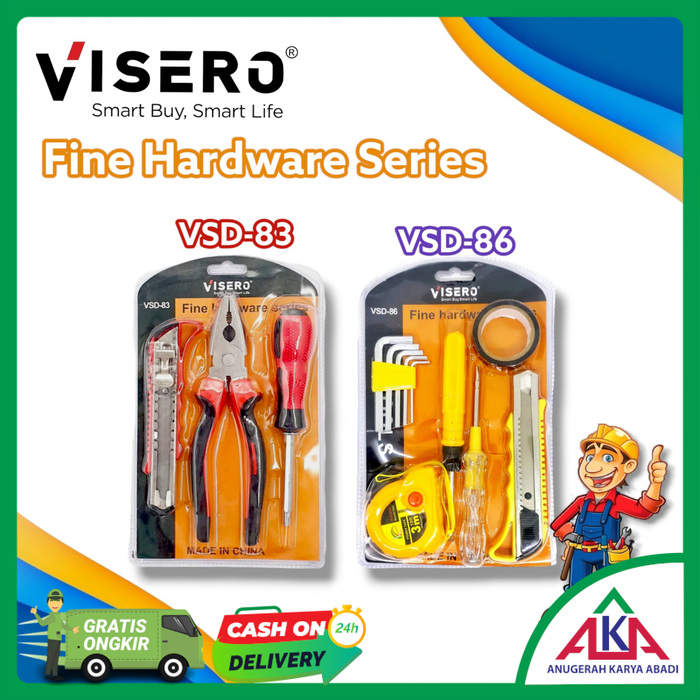 Jual Repair Toolkit Set VISERO VSD Series Tang Obeng Cutter Meteran ...