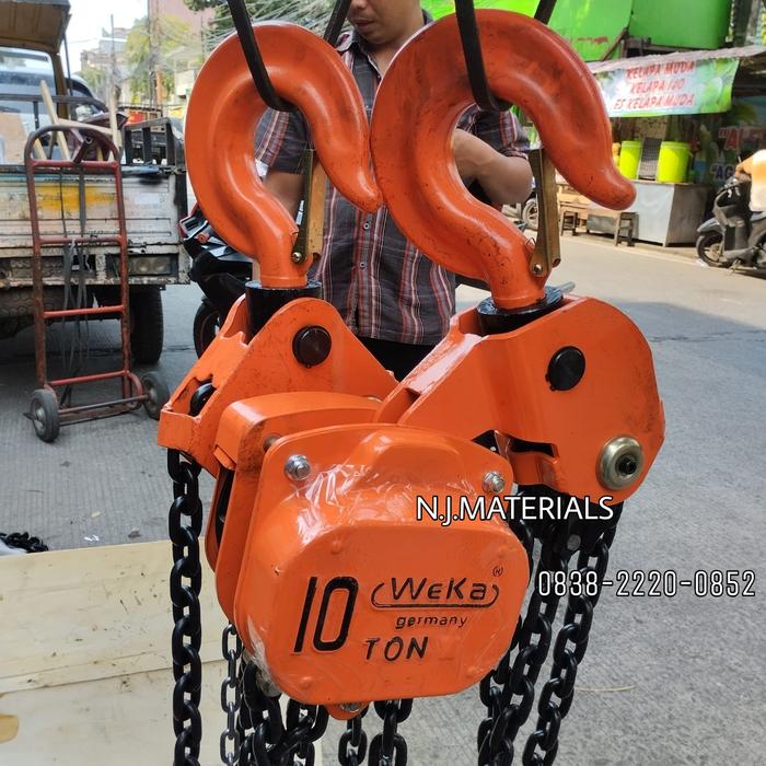 Jual Chain Block 10 Ton 5 10 15 Meter WEKA Takel Hand Manual Heavy Duty ...