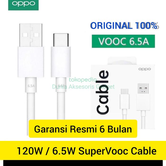 Jual Oppo Cable Data kabel Type-C 6.5A SuperVooc Original 100% ...