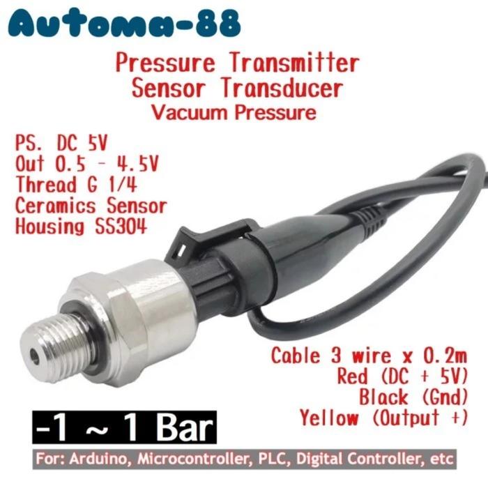 Jual Vacum Transmitter -1 - 1Bar Negative Pressure Sensor DC 5V Vakum ...