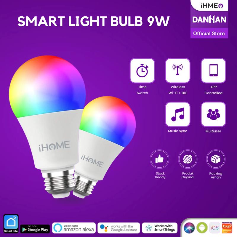 Smart Bulb ihme 9W RGB CW WW Wireless Lampu Led Pintar Wifi Tuya - Shop ...