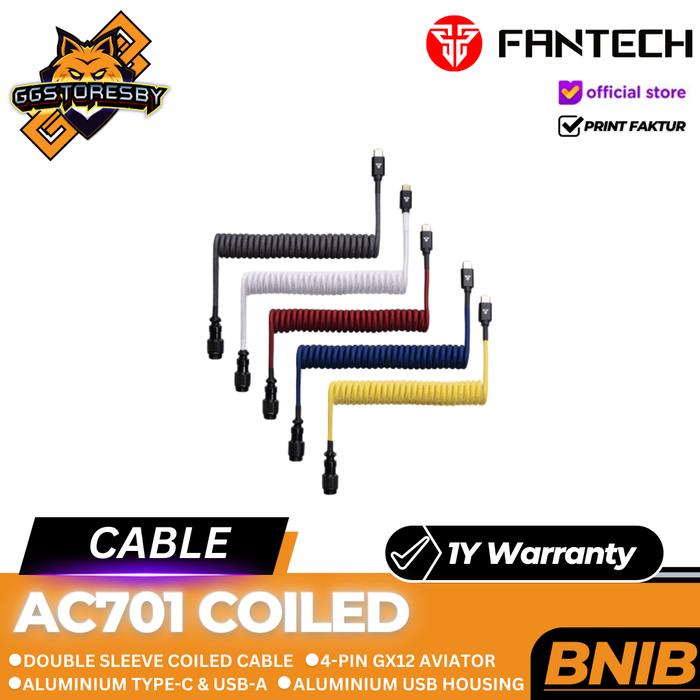 Jual FANTECH AC701 TYPE-C COILED CABLE Gaming Keyboard - Abu-abu - Kota ...