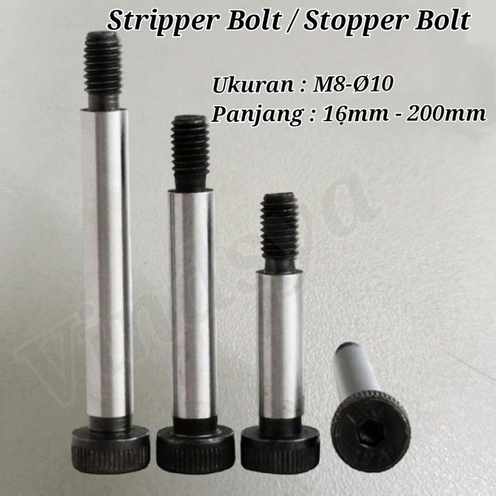 Stripper Bolt M8 - 10 x 16 - 200 mm Stopper Bolt Pin Stopper - Shop ...