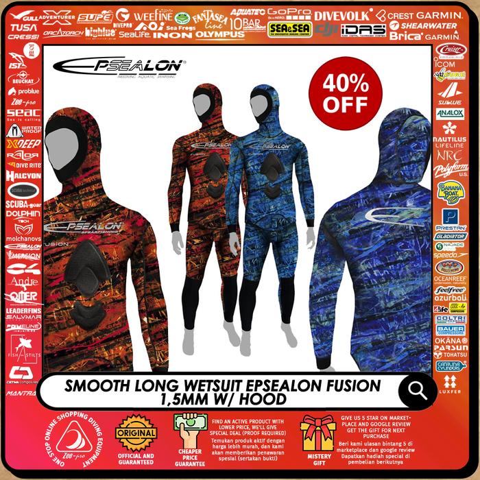 Jual Smooth Long Wetsuit Epsealon Open Cell Fusion Camo 1,5mm Diving ...