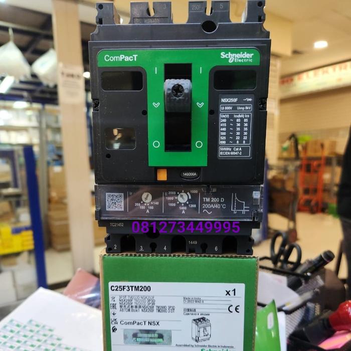 Jual SCHNEIDER MCCB BREAKER NSX250F 3P 200A 36KA NEW GENERATION ...