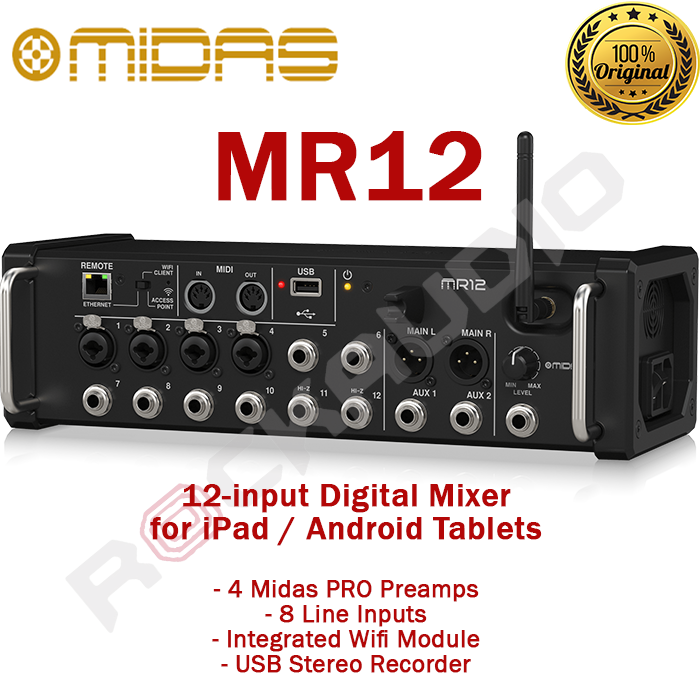Jual MIDAS MR12 DIGITAL MIXER 12 channel iPad Android Tablet MR-12 MR ...