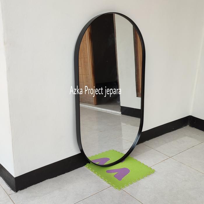 Jual cermin oval / kaca oval besi hitam / cermin custom - Kab. Jepara ...