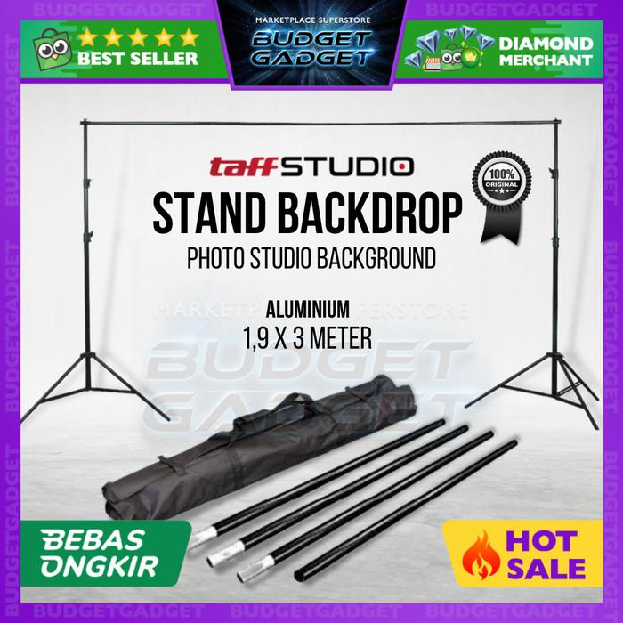TaffSTUDIO Stand Backdrop Tiang Stand Background LIVE Foto Studio Tiang ...