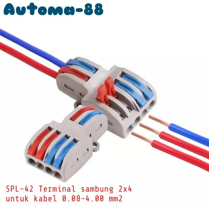Jual Terminal Konektor kabel cabang 4-2 pin SPL42 4.2 uni splitter 2x4 ...