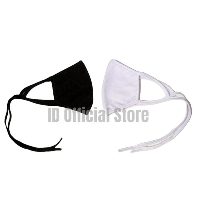 MASKER HITAM PUTIH / MASKER POLOS / MASKER KAIN / MASKER JAHIT TENGAH ...