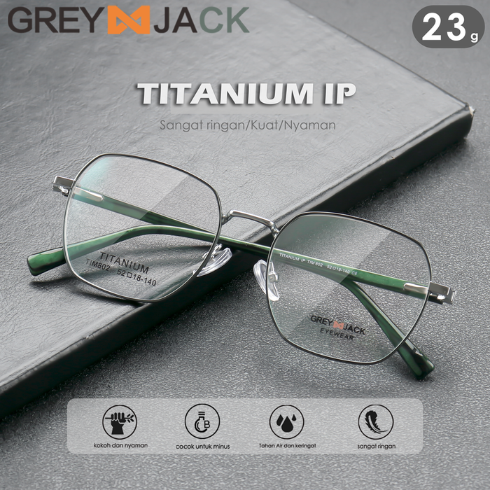 Promo Grey Jack Kacamata Bahan Titanium Model Kotak Ringan Style Bisnis ...