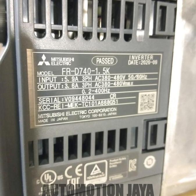 Jual Mitsubishi Inverter Fr-D740-1,5Kw Original Japan Fr D740 1.5K ...