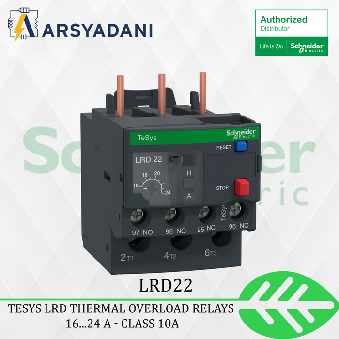 Promo SCHNEIDER - LRD22 - Tesys LRD thermal overload relays ,16-24 A ...