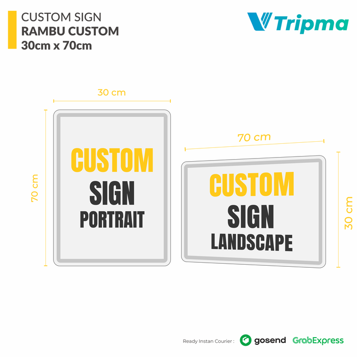 Jual Rambu Rambu Custom - Sign Custom 30cm x 70cm - Plat Aluminium ...