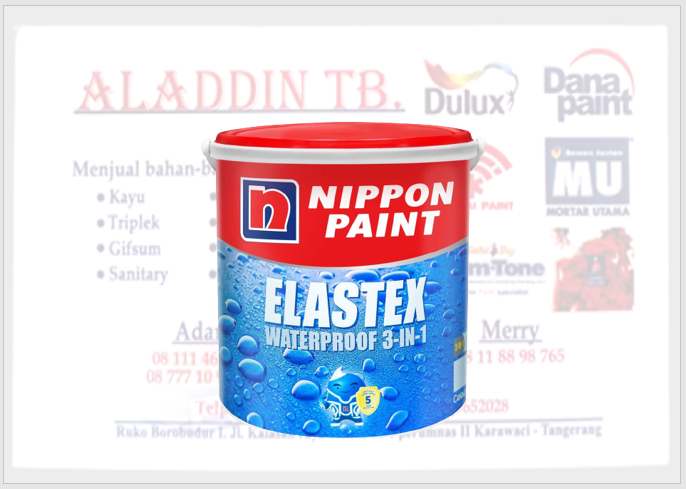 Jual Cat Tembok Waterproof Nippon Elastex/ Ready Mix 1kg - BROWNIES RED ...