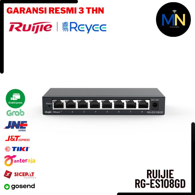 RG-ES108GD Ruijie Reyee 8 Port Gigabit Unmanaged Switch Steel Case ...