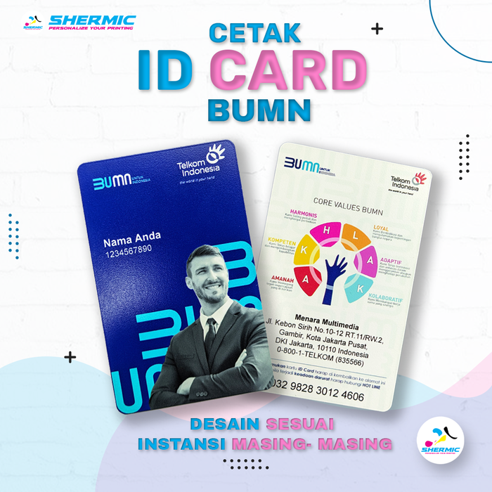Jual Cetak Custom Print UV DESAIN ID CARD BUMN NAME TAG PVC RFID E-TOLL ...