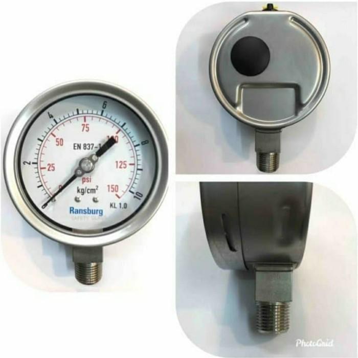 25 BAR (KG/CM2) PRESSURE GAUGE 4 inch FULL SS (RWS 2410) RANSBURG ...