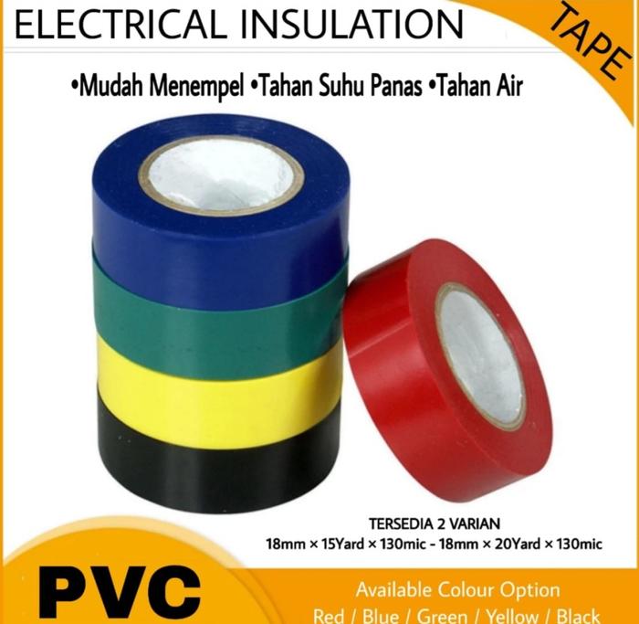Jual Isolasi Listrik Solasi Listrik Kabel PVC 18/13 meter 20/15 yard 1 ...