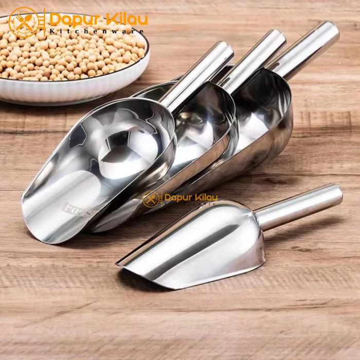 Jual Sekop Es Serok Stainless Steel Sendok Skop Tepung Beras Biji Kopi ...