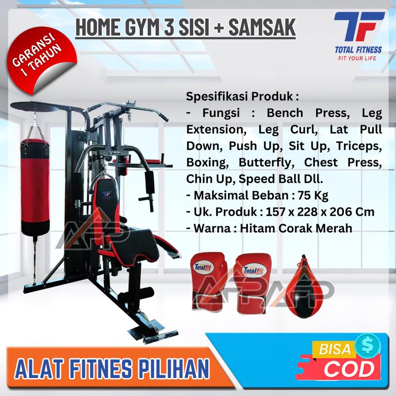 Home Gym 3 Sisi + Samsak TL HG 077 Hitam Homegym Total Beban - Shop ...