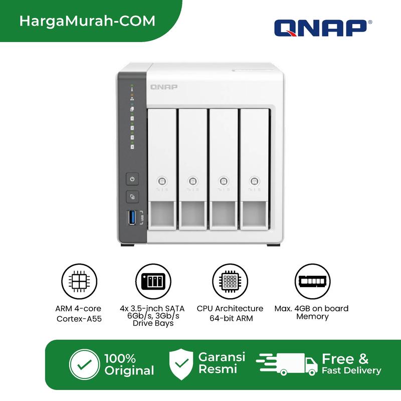 QNAP TS-433-4G RAM 4-Bay Home NAS Personal Private Cloud Storage - Shop | Tokopedia