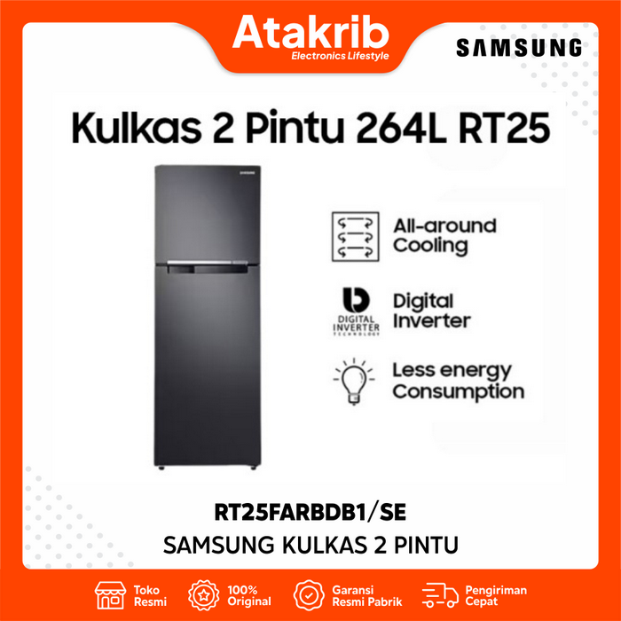 Promo SAMSUNG KULKAS 2 PINTU RT25FARBDB1/SE Digital Inverter (255 L ...