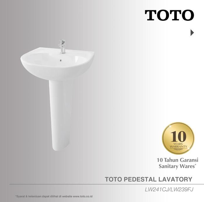 Promo TOTO Pedestal Lavatory 1 Tap Hole / Wastafel LW241CJ/LW239FJ ...