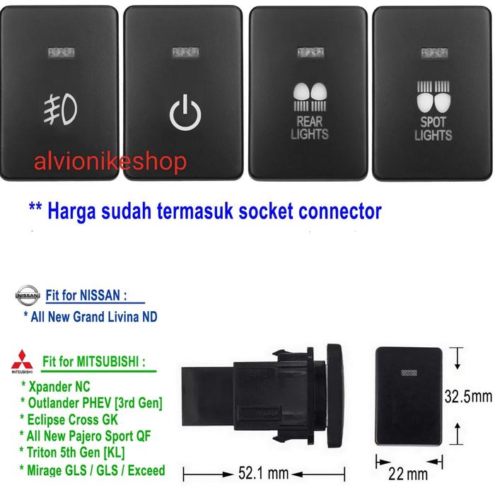 Jual Saklar Switch DRL Fit For Mitsubishi - Toyota - Daihatsu DRL Fog ...