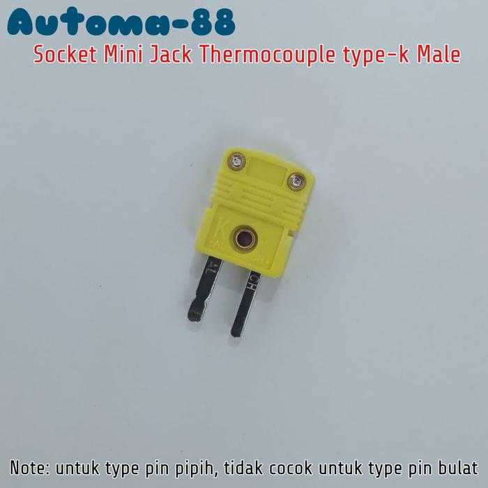 Jual Soket kuning mini jack male-female thermocouple sensor type-K ...