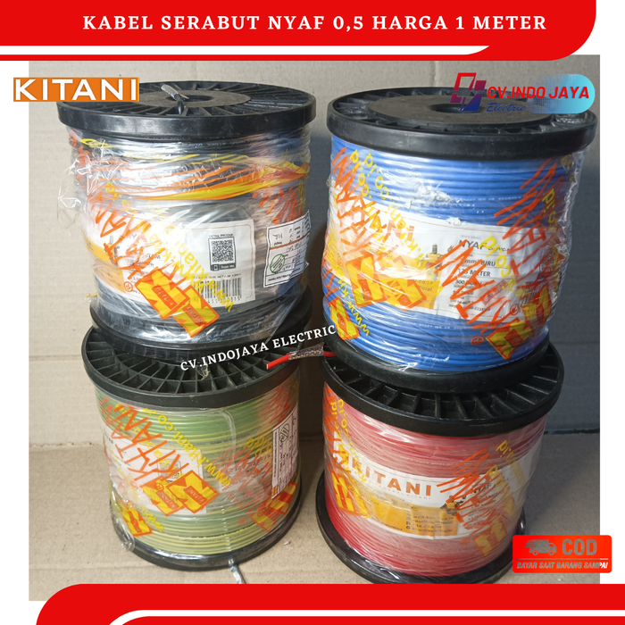 Jual Kabel serabut NYAF 0,5 mm KITANI harga 1 meter kabel serabut ...