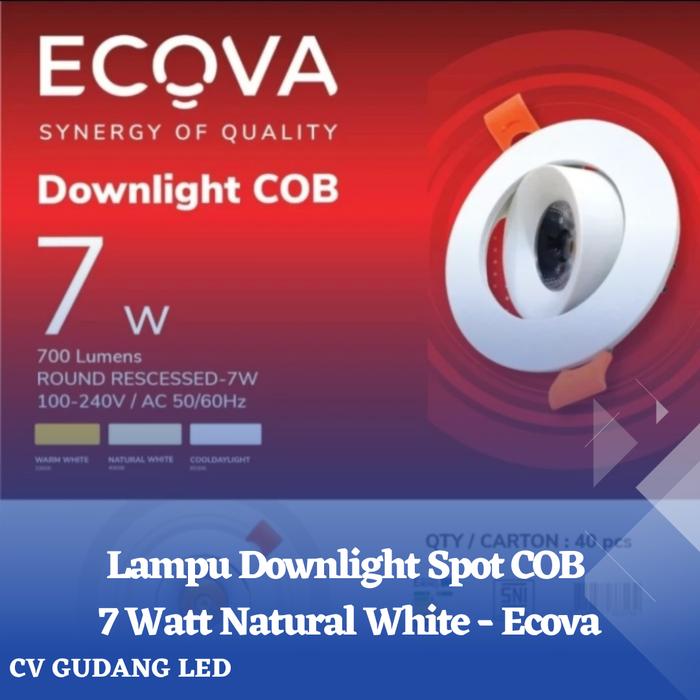 Jual Lampu Downlight Spot COB 7 Watt Natural White 4000K - ECOVA - Kab ...