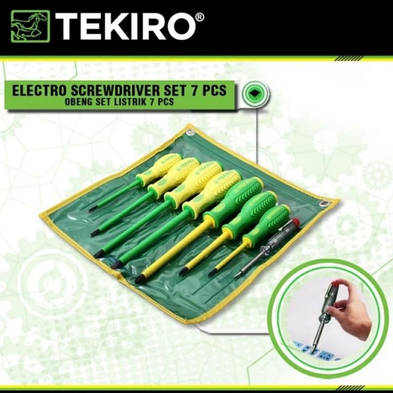 Obeng listrik 7 pcs Tekiro - insulation screwdriver set - Shop | Tokopedia