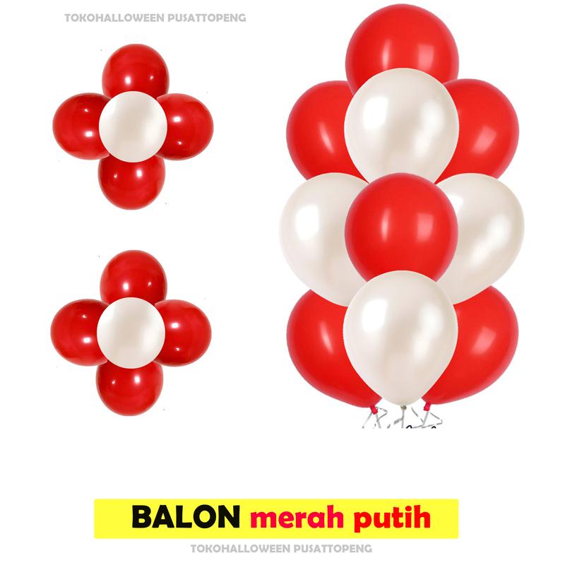 balon merah putih polos hiasan 17 agustus - Shop | Tokopedia