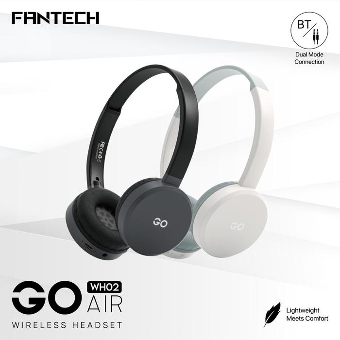 Jual FANTECH Headset GO AIR WH02 Wireless Bluetooth Headphone Mic jack ...