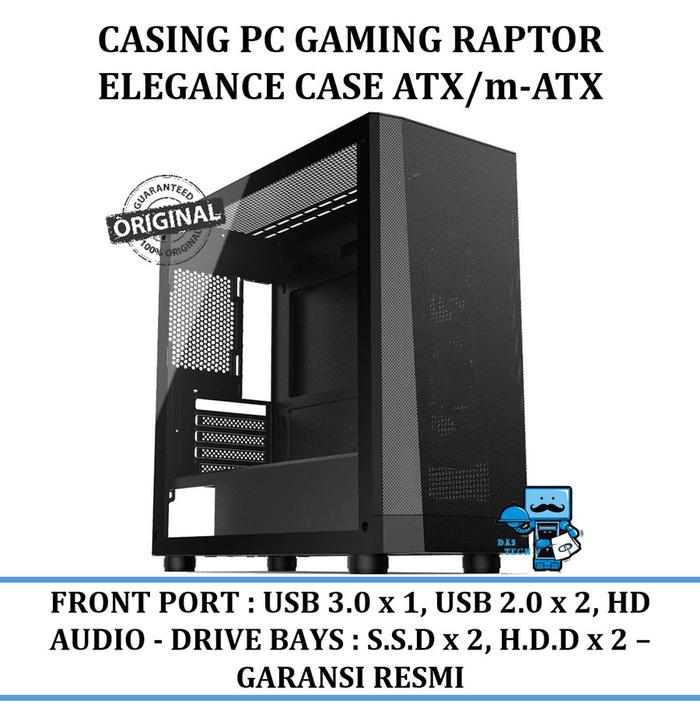 Jual Casing Pc Gaming Raptor Elegance Case Atx/M-Atx - Original ...
