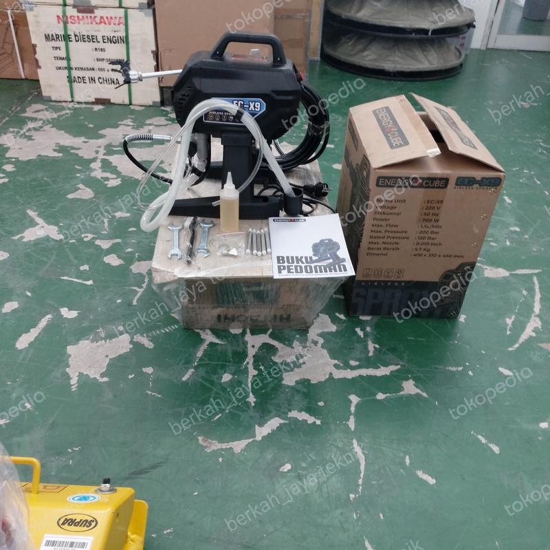 ALAT CAT TAMPA COMPRESOR ANGIN.AIRLESS PAIN ENERGY CUBE EC-X9 TERBAIK ...
