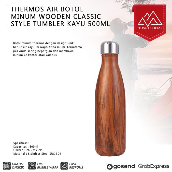 Jual Termos Air Botol Minum Thermos Wooden Bowling Tumbler Kayu 500ml ...