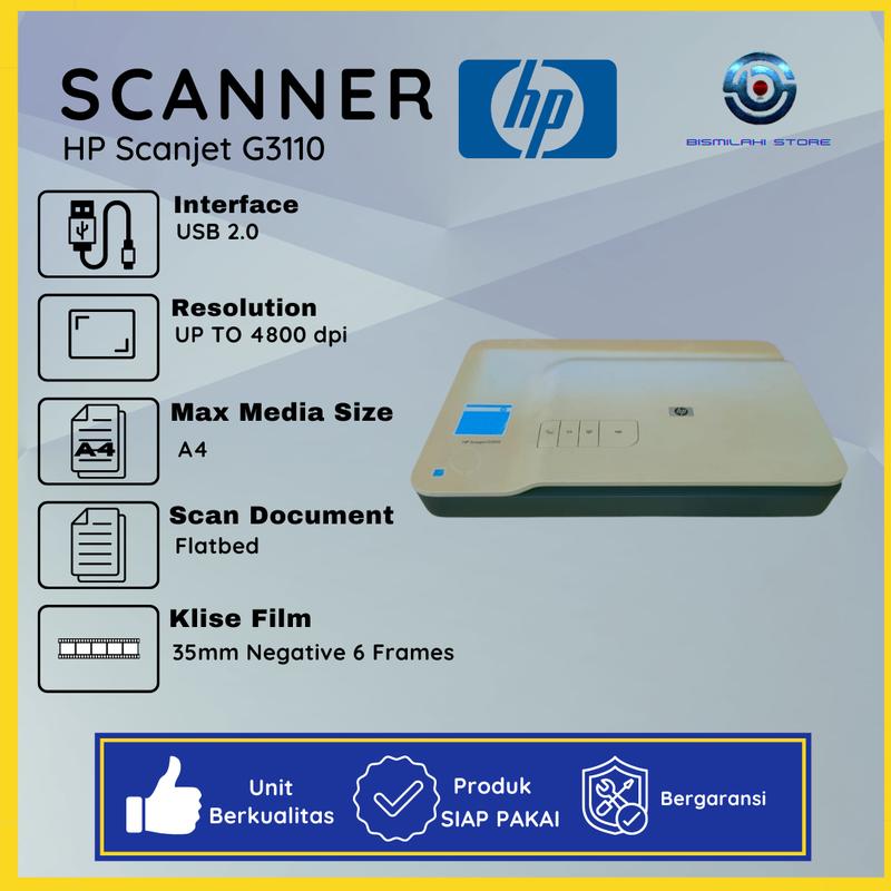 Scanner Hp Scanjet G3110 Bisa Scan Klise Negative Ukuran 3.5mm - Shop ...