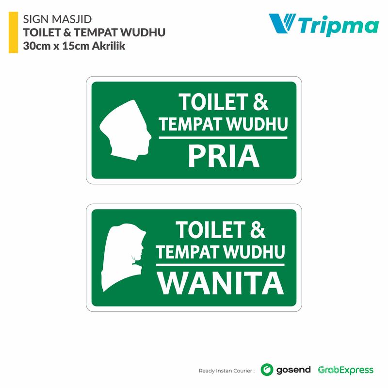 Sign Toilet & Tempat Wudhu - 30cm x 15cm - Akrilik/ Acrylic - Shop ...