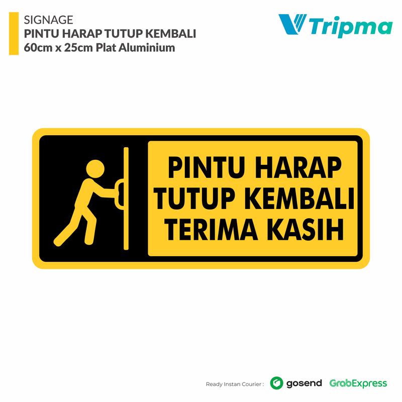 Rambu Pintu Harap Tutup Kembali 60cm x 25cm - Plat Alumunium - Shop ...