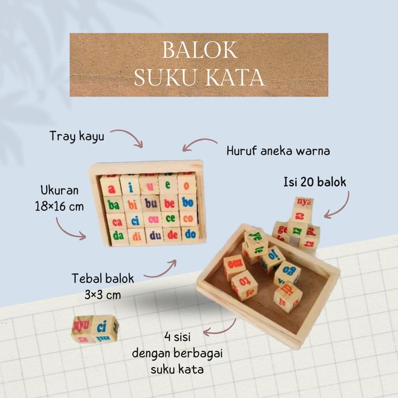 Puzzle Balok Suku Kata - Shop | Tokopedia
