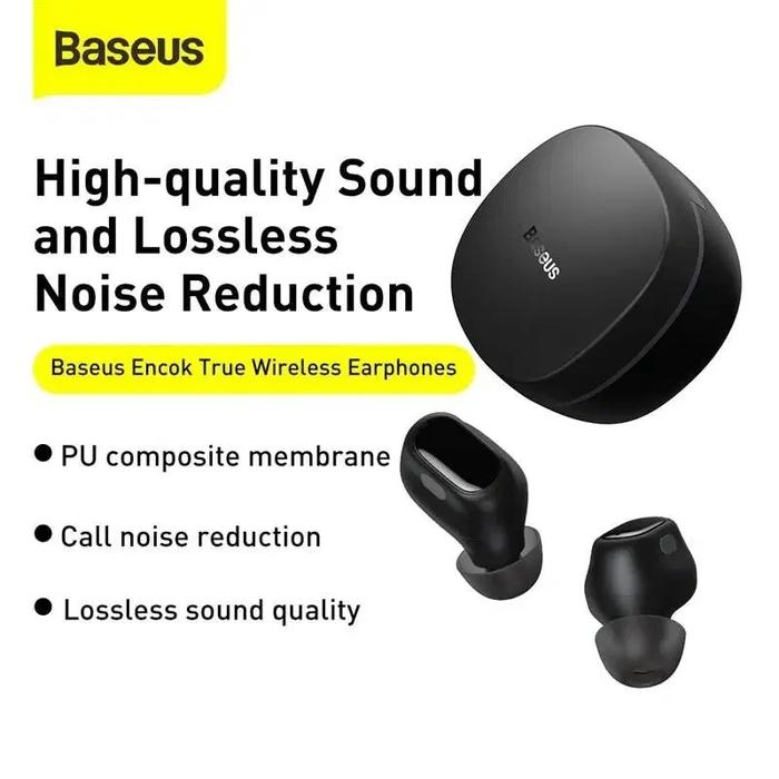 Promo BASEUS TWS ENCOK WM01 TRUE WIRELESS BLUETOOTH EARPHONE EARBUDS ...