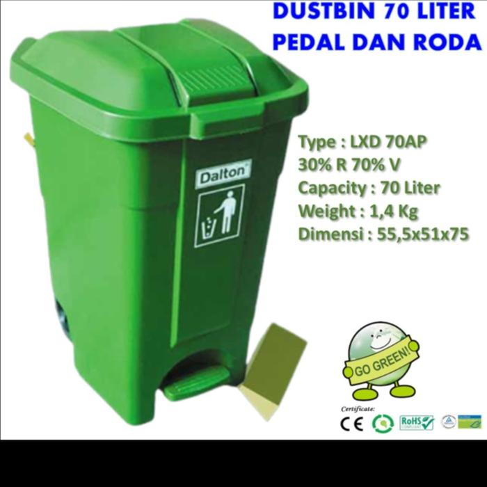 Jual Dustbin Tempat Sampah Injak Pedal 70 Liter DALTON LXD70A HDPE ...