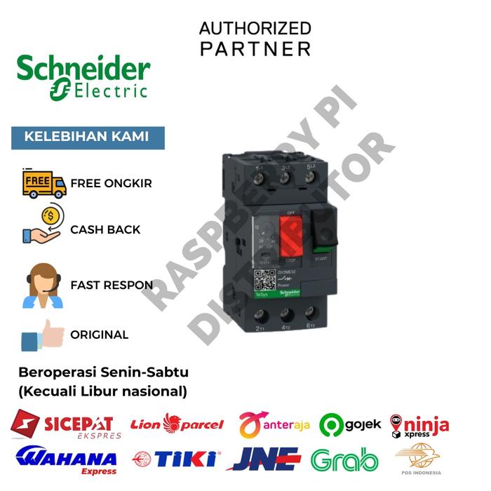 Jual Schneider GV2ME32 TeSys GV2 Circuit breaker thermal magnetic 24-32 ...
