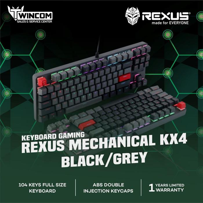 Jual KEYBOARD GAMING REXUS MECHANICAL KX4 - BLACK (BLUE) - Kota ...
